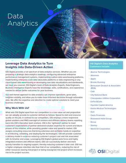Data Sheet: Leverage Data Analytics to Turn Insights into Data-Driven ...